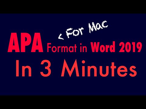 Quick Basic APA 6th Edition Formatting in Word on a Mac (3 Minutes)