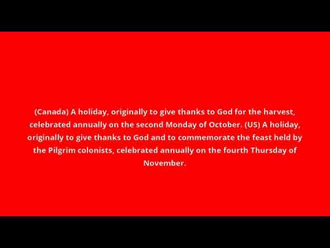 what is the meaning of Thanksgiving Day