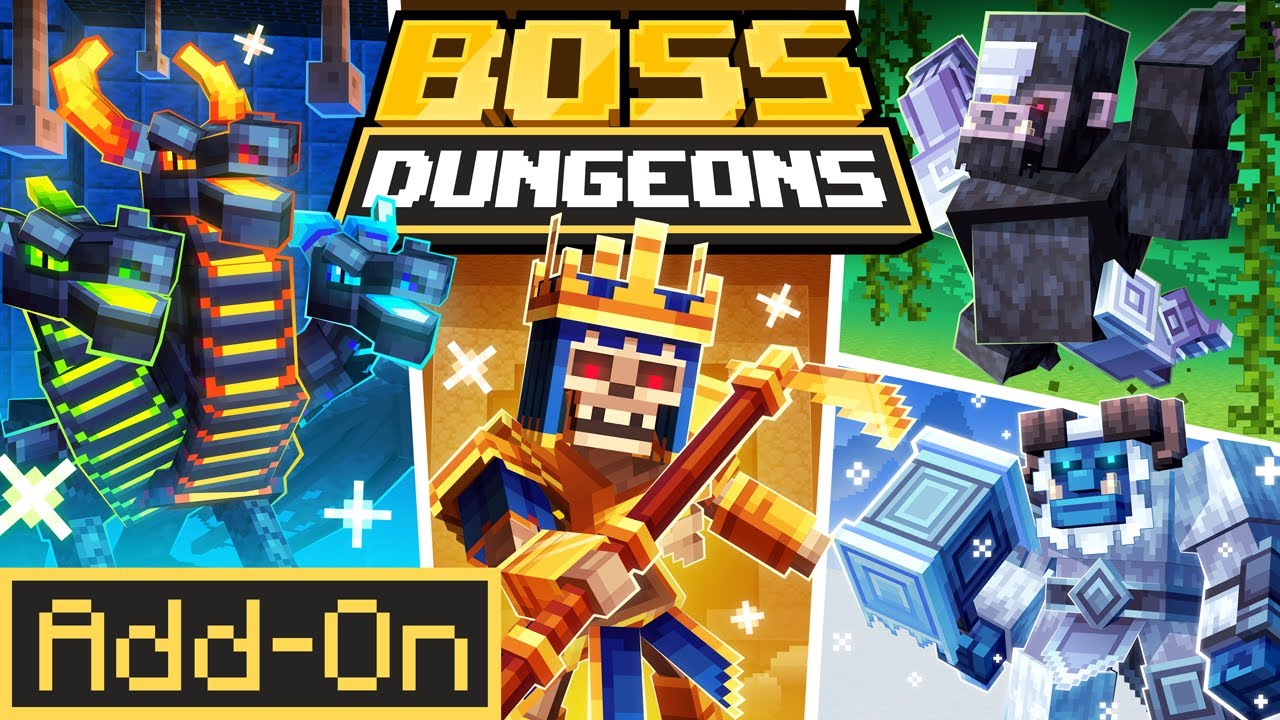 This Addon Adds EPIC ENDGAME Boss Dungeons to Minecraft Bedrock!