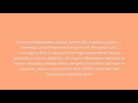 what is the meaning of liege