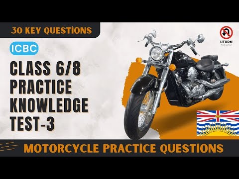 ICBC Class 6 Knowledge Test - 3 | Motorcycle Practice Questions, BC, Class 8