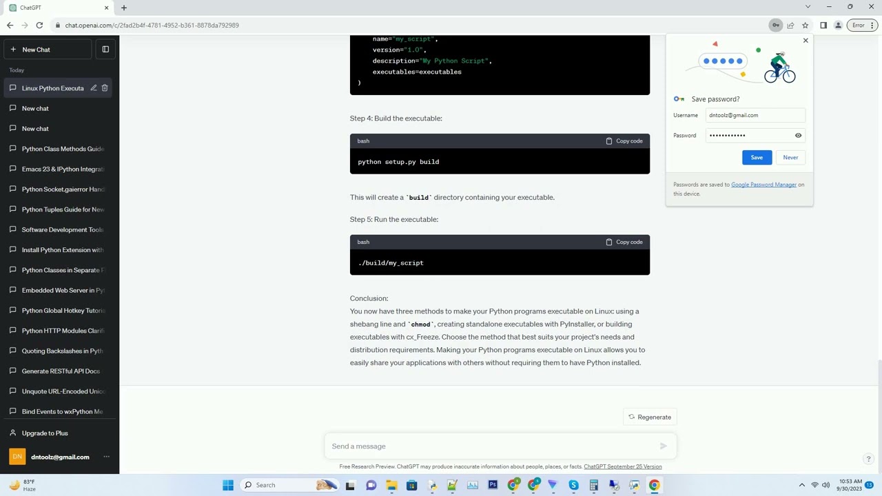 What do I use on linux to make a python program executable