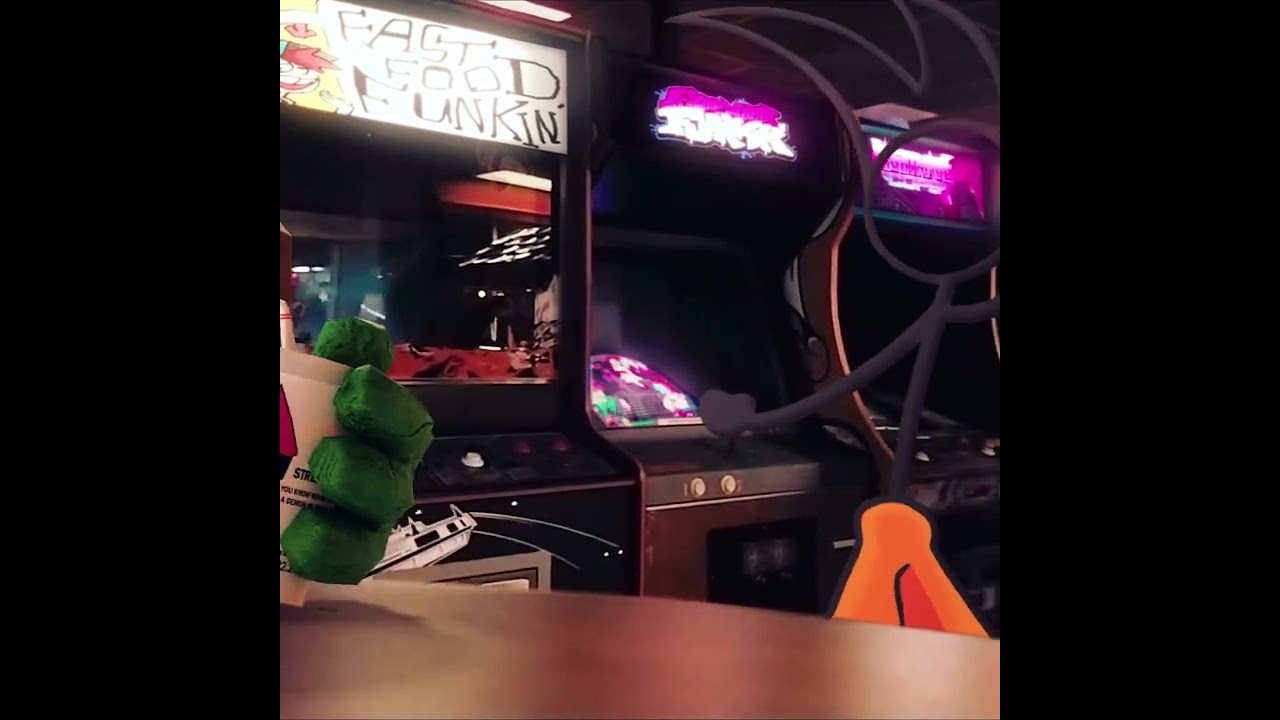 newgrounds mascots chillin at the arcade