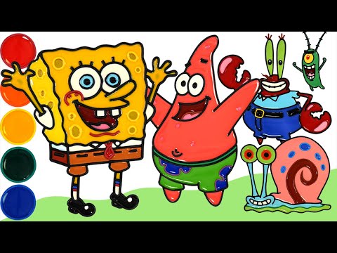 SpongeBob SquarePants Jelly Painting & Coloring Animated Characters | Mewarnai Characters