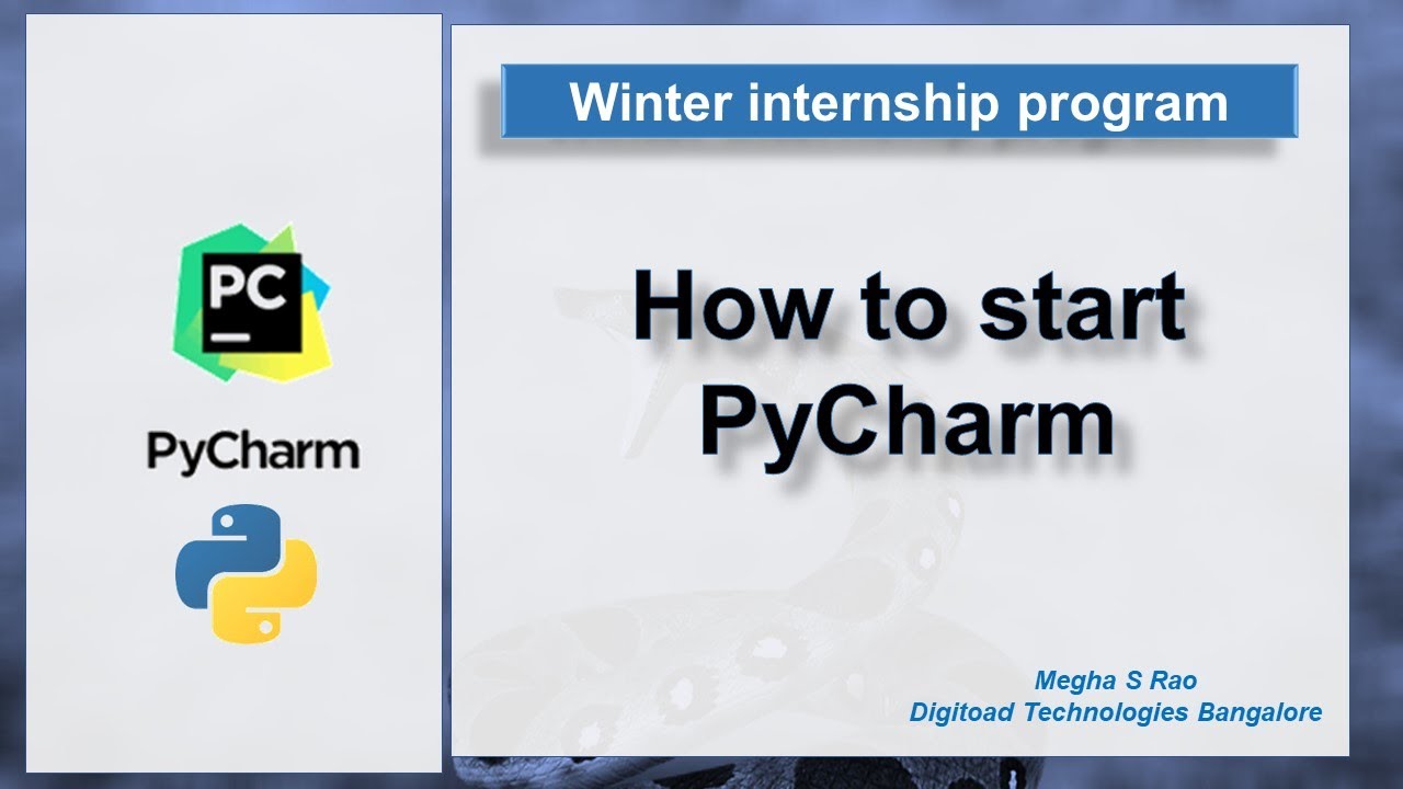 4 How to start Pycharm (Winter internship program)