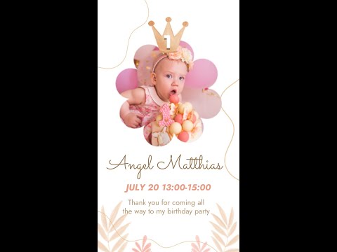 Free 1st Birthday Party Invitation Video Template (Customizable) - FlexClip
