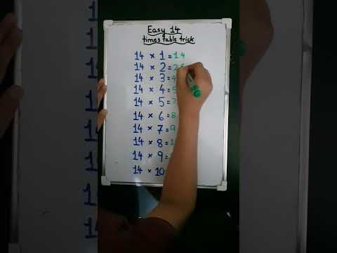 Easy 14 times table trick! #mathstricks #maths #tables #timestable #easytrick