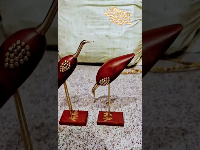 Wooden Utensils - Wooden and Brass Saras Swan Crane Love Birds ...