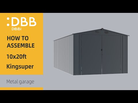 DBB DiBiBi 10x20 metal shed assembly process display, with a duration of 16 minutes