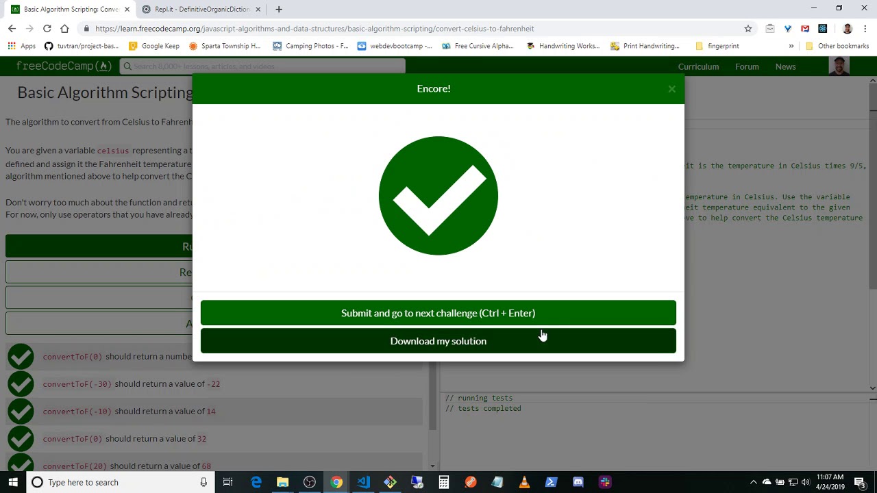 Basic Algorithm Scripting Convert Celsius to Fahrenheit Solution - freeCodeCamp