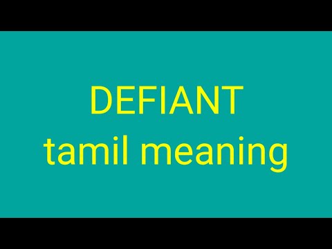 DEFIANT tamil meaning/sasikumar