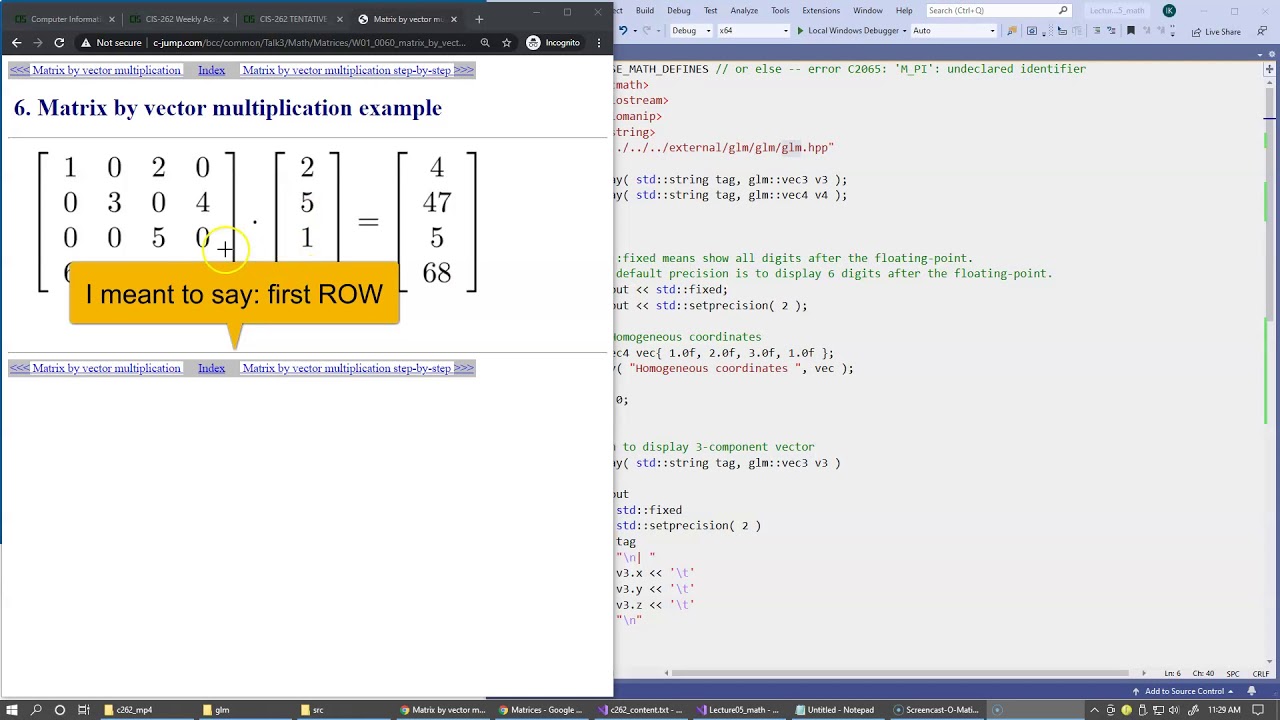5.14 Matrix by vector multiplication