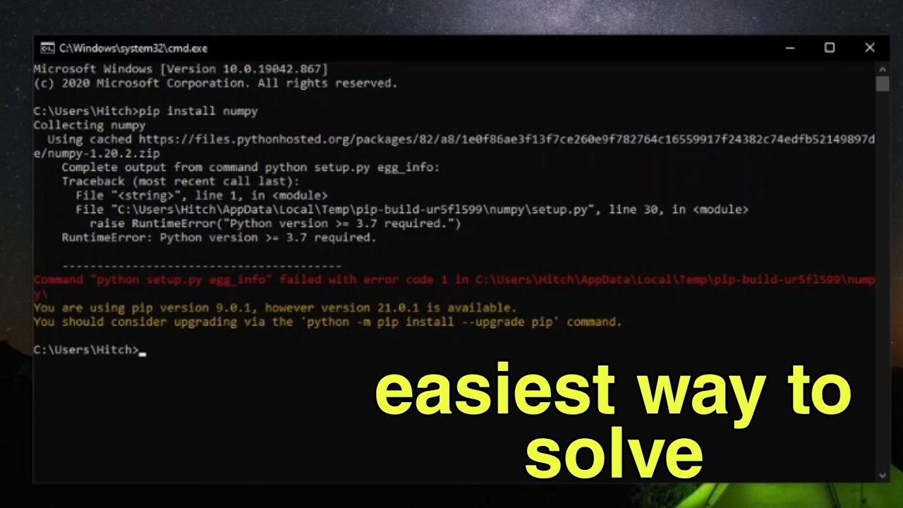 command python setup.py egg_info failed with error code 1