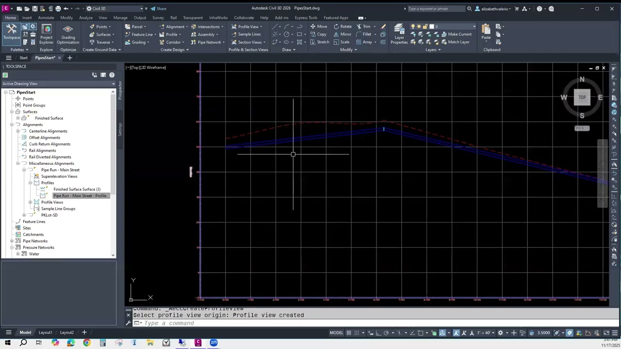 Civil 3D - Pipes Run Profile