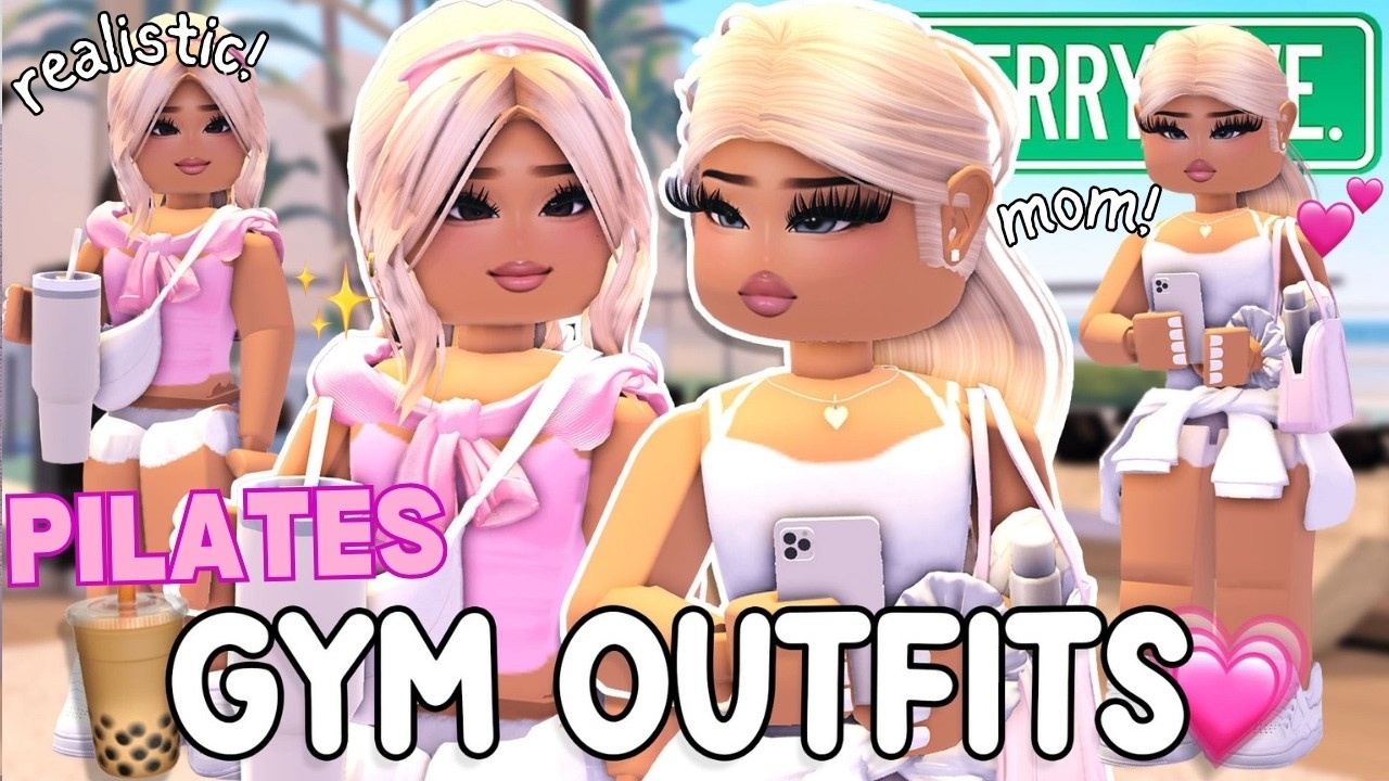 PILATES PRINCESS AESTHETIC MOM OUTFITS! Pink Gym Outfit Tutorial For Berry Avenue!
