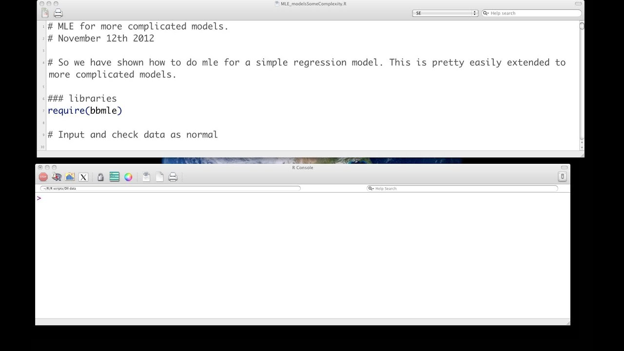 Fitting simple models using Maximum likelihood using R