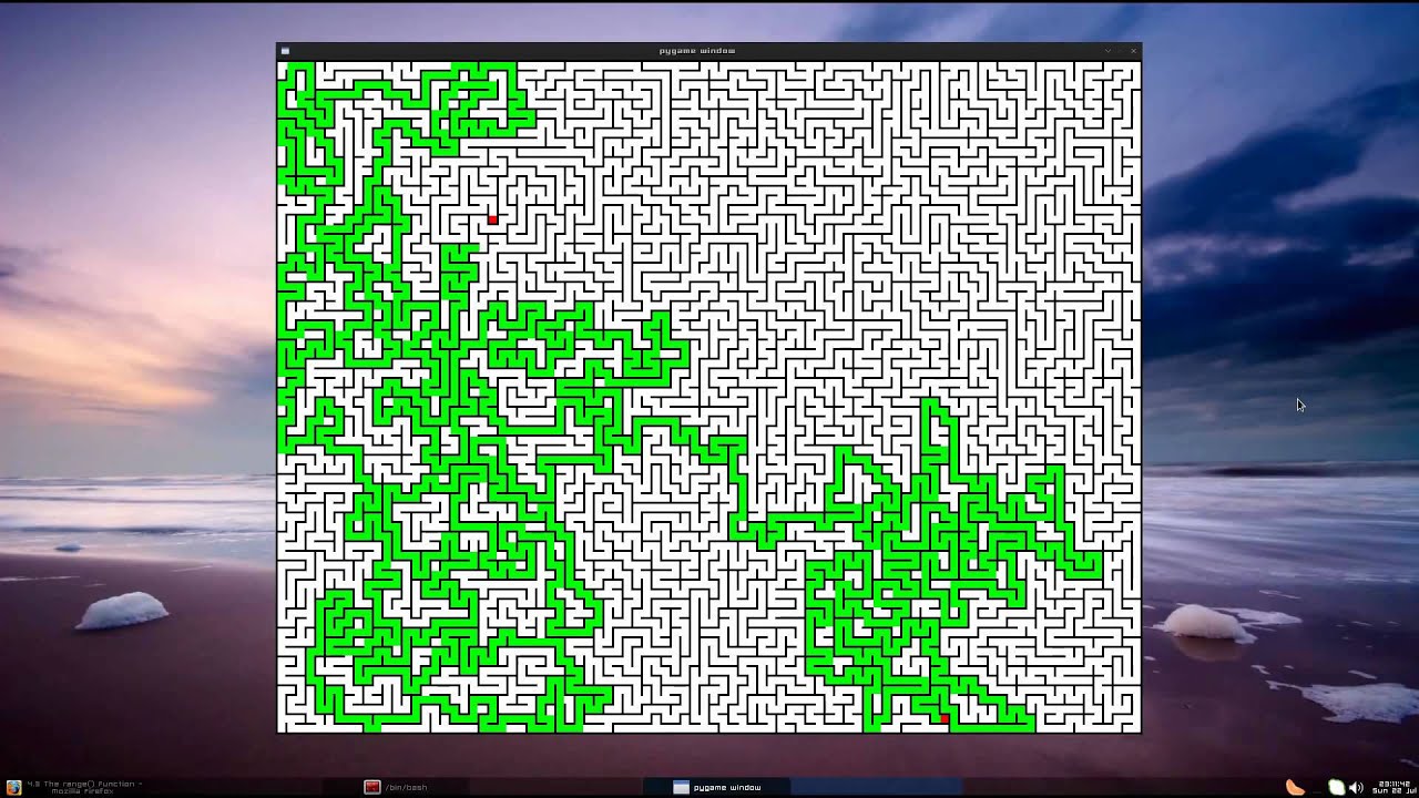 Random Maze Generation And Resolution with Python