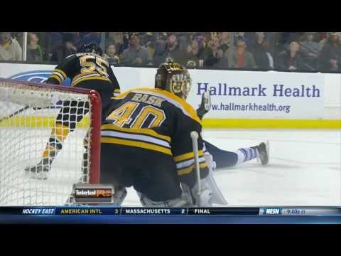 Johnny Boychuk hits James van Riemsdyk, glove flies into stands 1/14/14