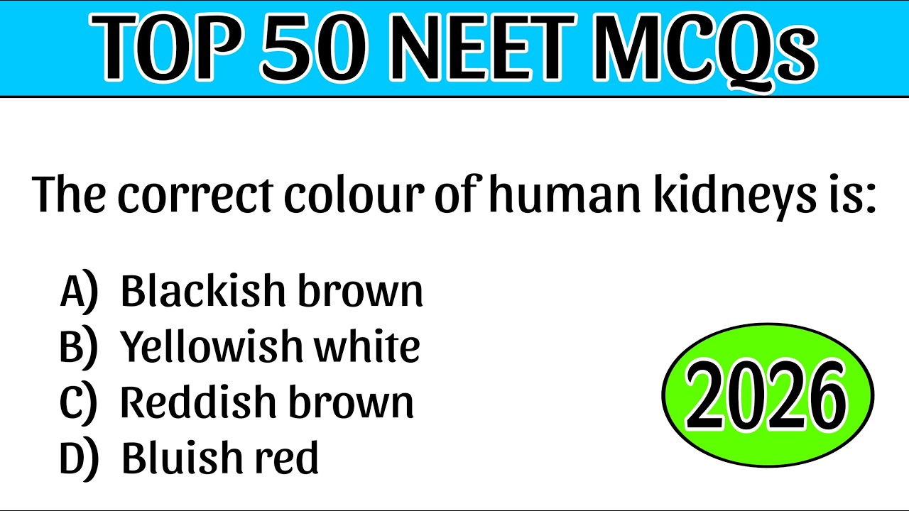 TOP 50 NEET Biology MCQs | Most Expected Neet Biology Questions | NEET 2026