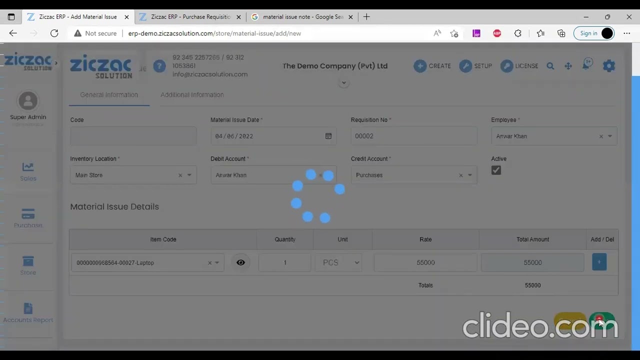 Video Tutorial 42   Material Issue Notes