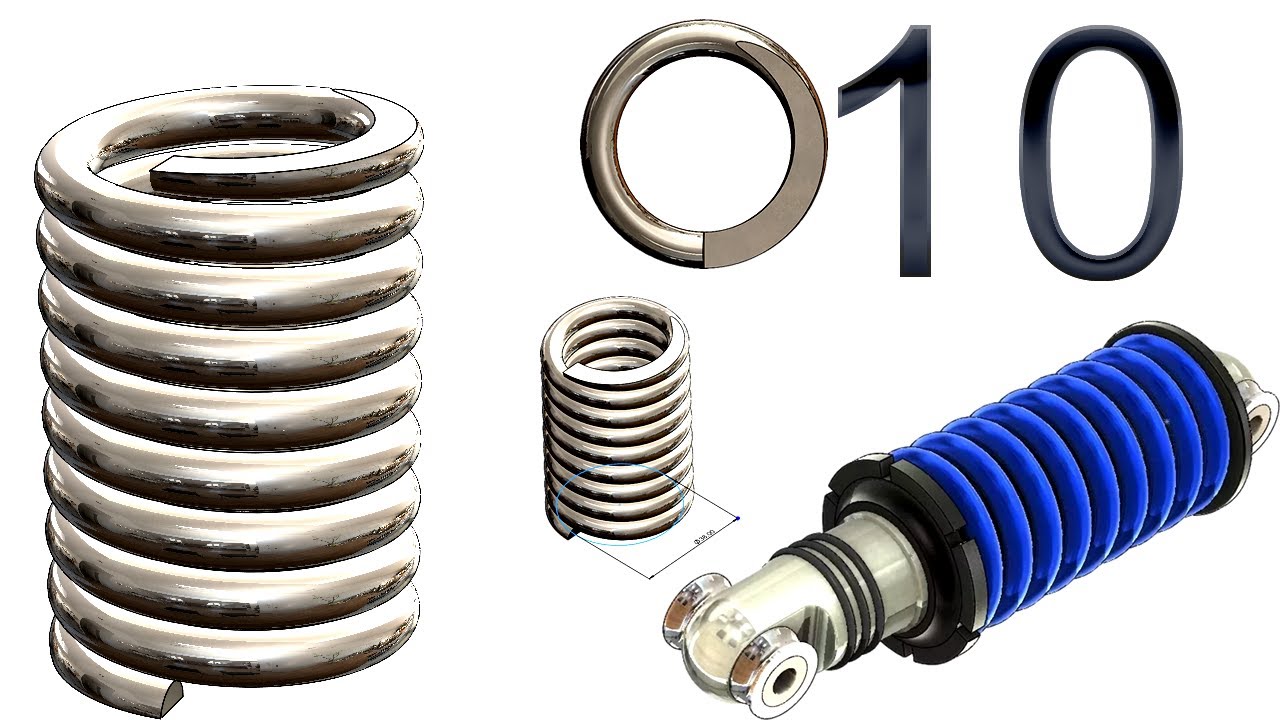 10-Project 56| Shock Absorber |SolidWorks Tutorial: Static Spring  (for the Dynamic)