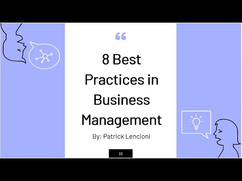 8 Best Practices in Business Management by Patrick Lencioni