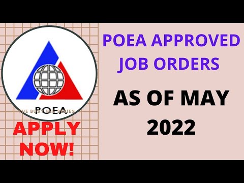 POEA APPROVED JOB ORDERS AS OF MAY 2022 II POEA JOB HIRING