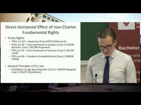 Dr. Lars Karlander “Direct horizontal effect of EU Fundamental Rights: problems and possibilities”