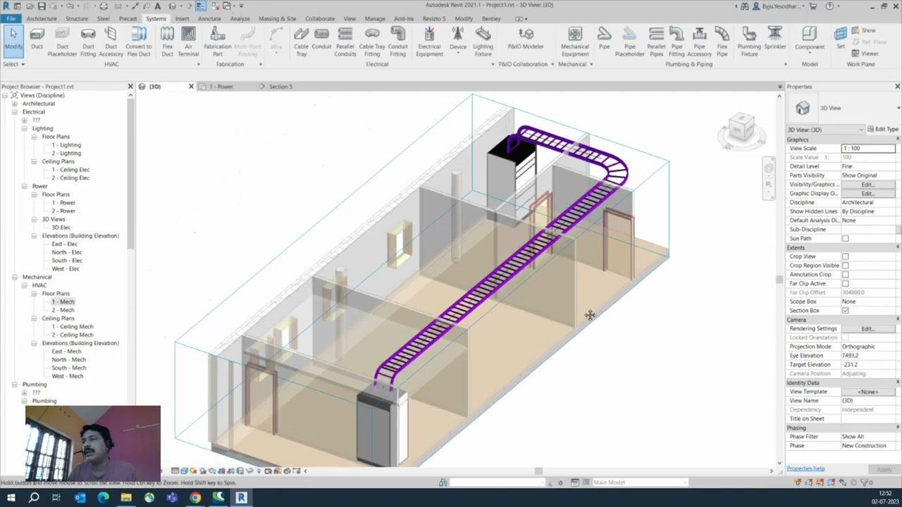 Electrical Cable Tray|| Revit MEP|| Practice