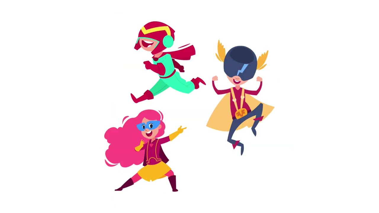 Children dressed in superhero costumes. Set of cardboard cosplay vector characters | Premium Vector