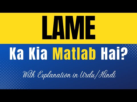 Lame Meaning in Urdu |'Lame Ka Kia Matlab Hota Hai'| Urdu/Hindi Explanation Included