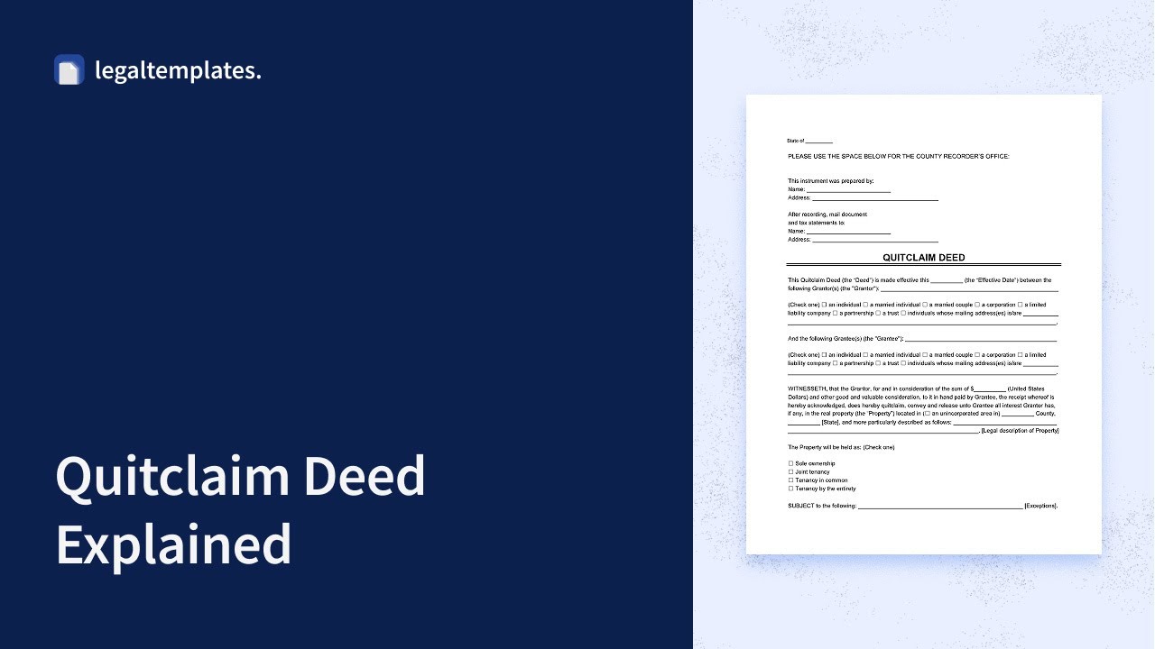 How to write a Quitclaim Deed