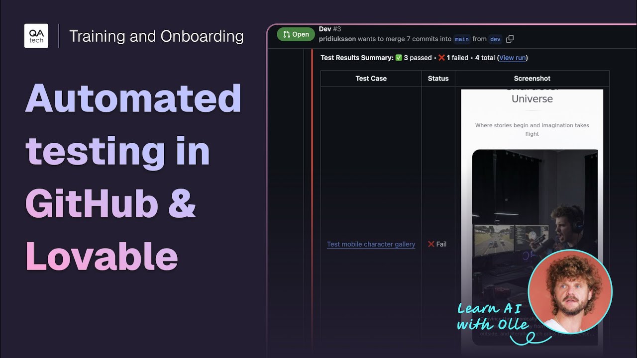 4. Automated testing of Lovable apps on GitHub/Vercel