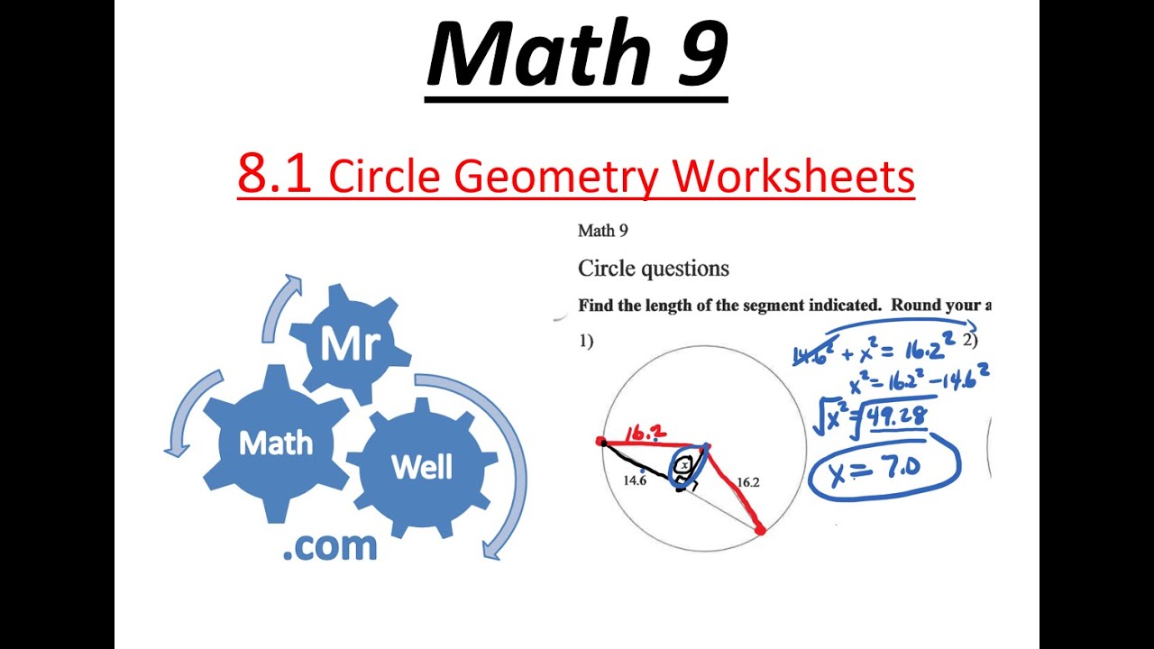 Math 9 Circle worksheets