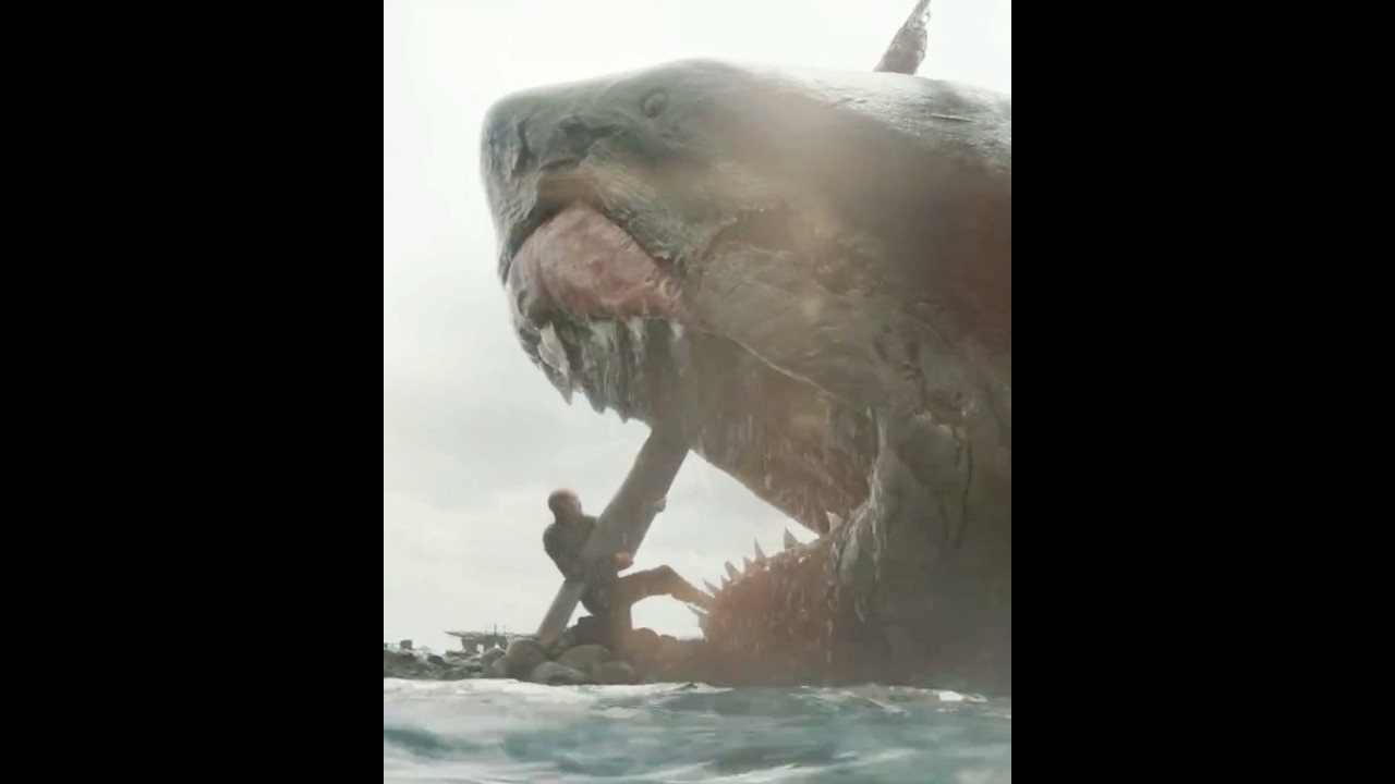 JASON STATHAM VS MEGALODON - Meg 2: The Trench (2023) Action Scene | 4K UHD