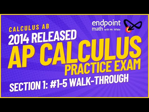 AP Calculus AB Practice Exam (Released 2014 / No Calculator / MC / Section 1, #1-5)