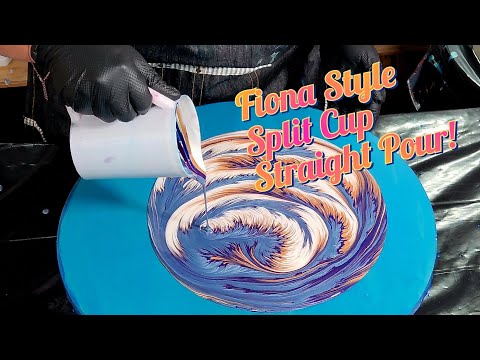 Hammerhead In The Clouds 🦈 Gorgeous Fiona Style Split Cup Acrylic Wandering Straight Pour! WOW!