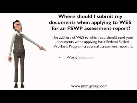 Where should I submit my documents when applying to WES for an FSWP assessment report?
