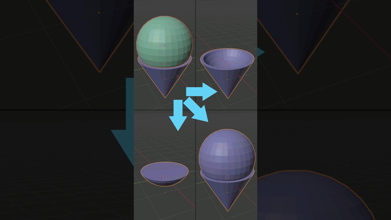 Blender how to use Boolean Modifier for difference, union, intersect #blender #cgian #b3d