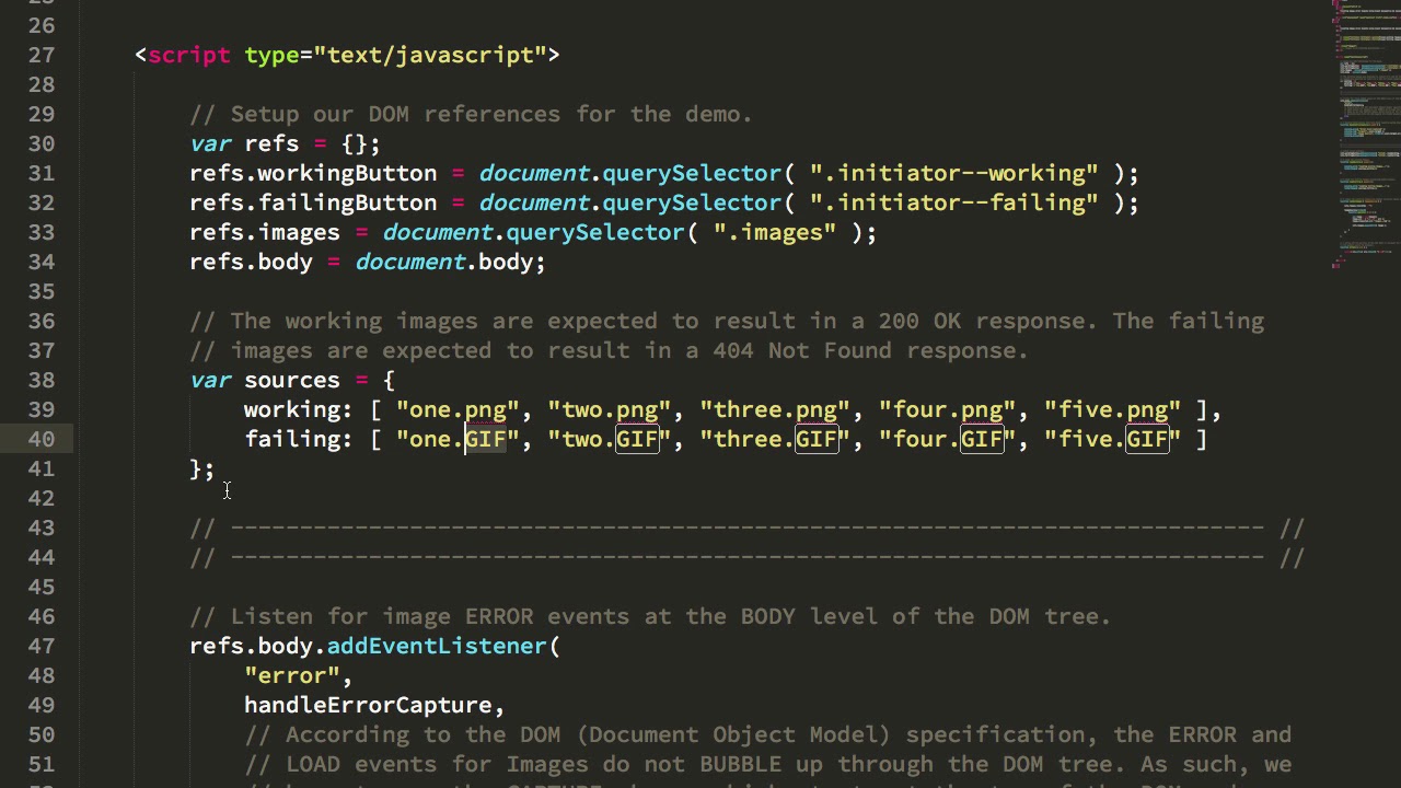 Tracking Image Error Events Using Event Delegation In JavaScript