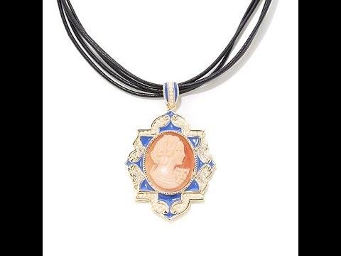 AMEDEO NYC Barocco Italiano Cameo Enamel Pendant