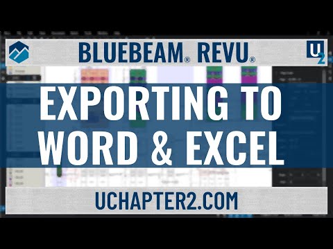 Bluebeam Revu - Exporting a PDF to Microsoft Word or Excel