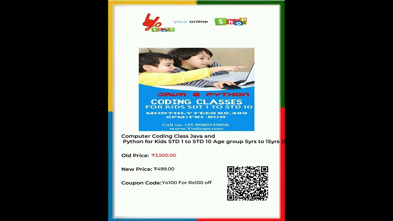 Computer Coding Class Java and Python for Kids STD 1 to STD 10 Age group 5yrs to 15yrs