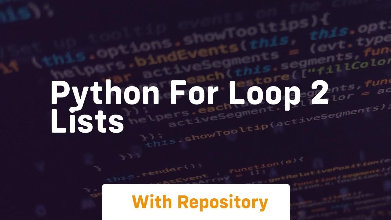 python for loop 2 lists