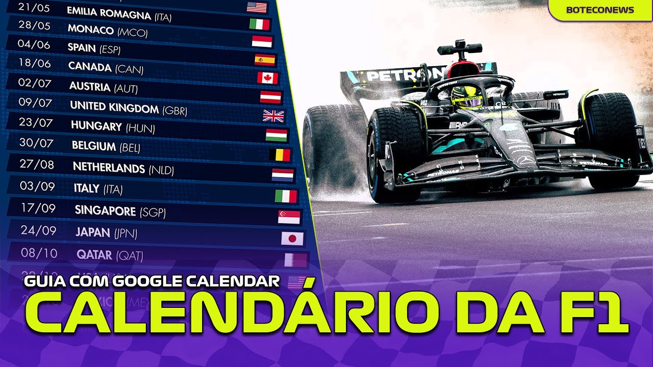 Calendário da Fórmula 1 em 2023 » VaLeW