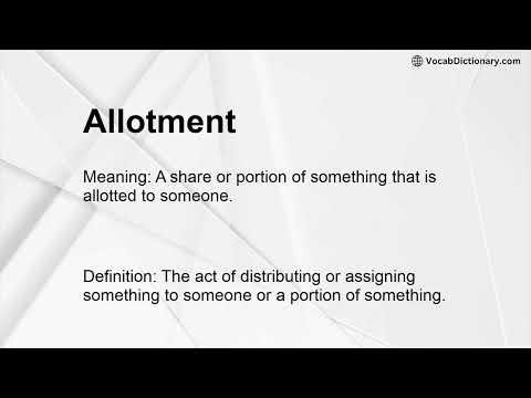 Allotment Meaning