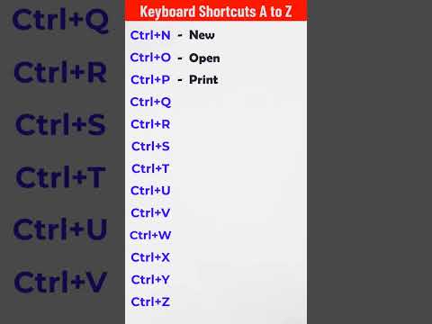 a to z ctrl shortcut keys | #computer #shorts #shortsvideo