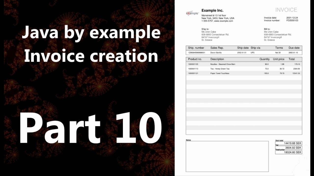 Invoice creation part 10 (Java by Example)