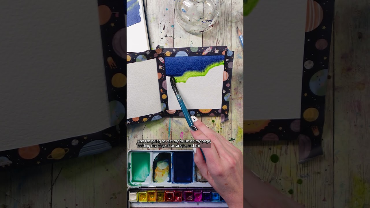 Easy Northern Lights with Watercolor Tutorial!