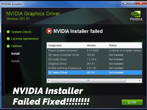 NVIDIA Driver Installation Failed FIXED (2016)